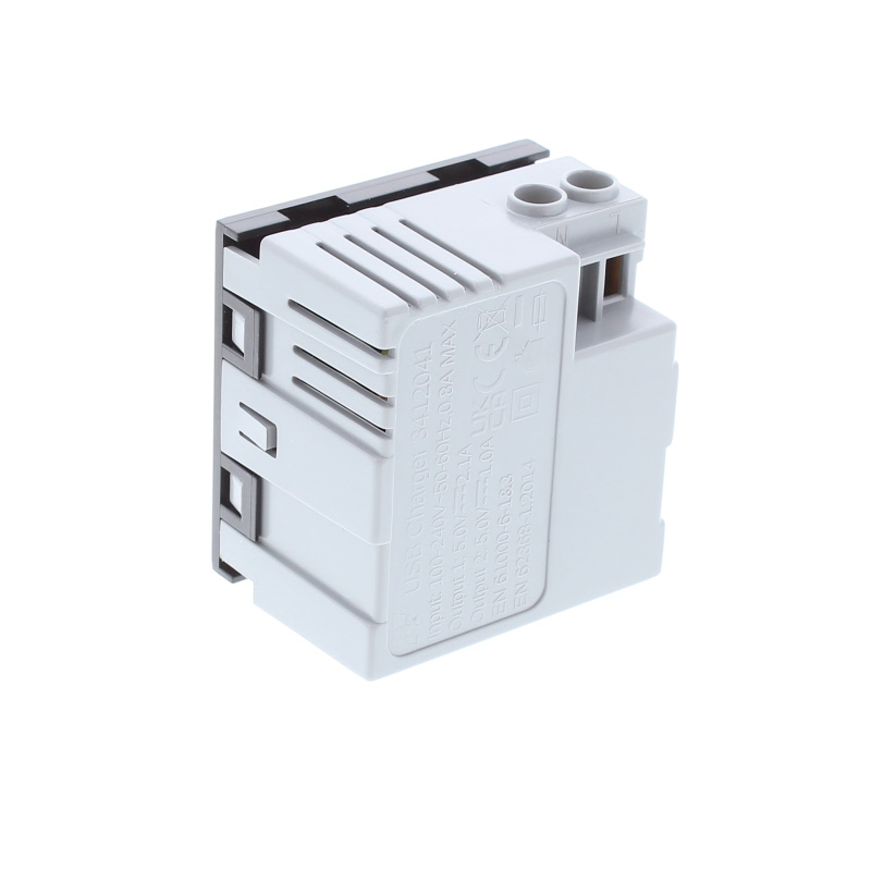 3.1 Amp USB A Twin Charger Euro Module Black | EuroNetwork