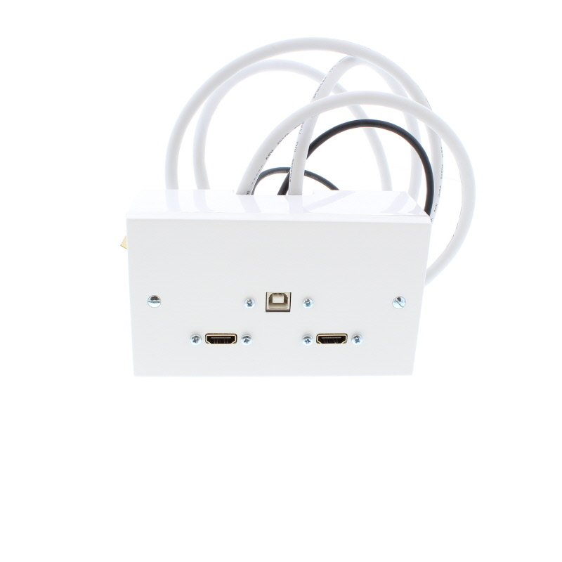 10 Metre Twin HDMI And 1 X USB B-B Wall Plate. Double Gang White ...
