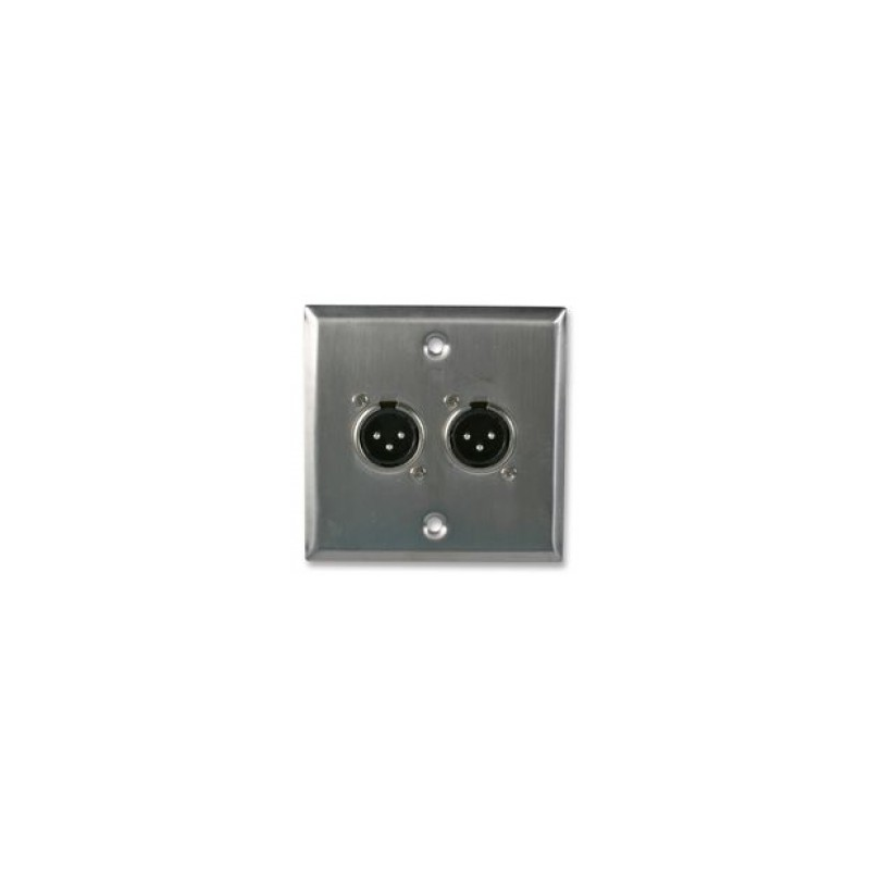 Metal Single Gang Twin Xlr Plug Solder Wall Plate | EuroNetwork