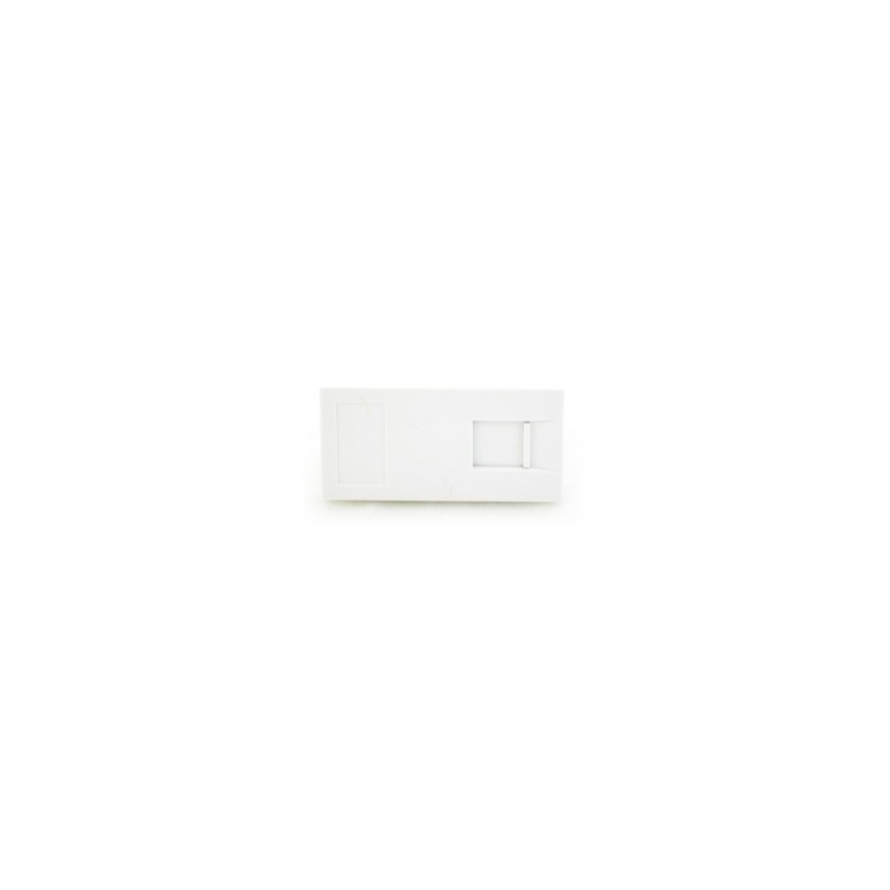 White Telephone Rj11 Euro Module. 25X50mm | EuroNetwork