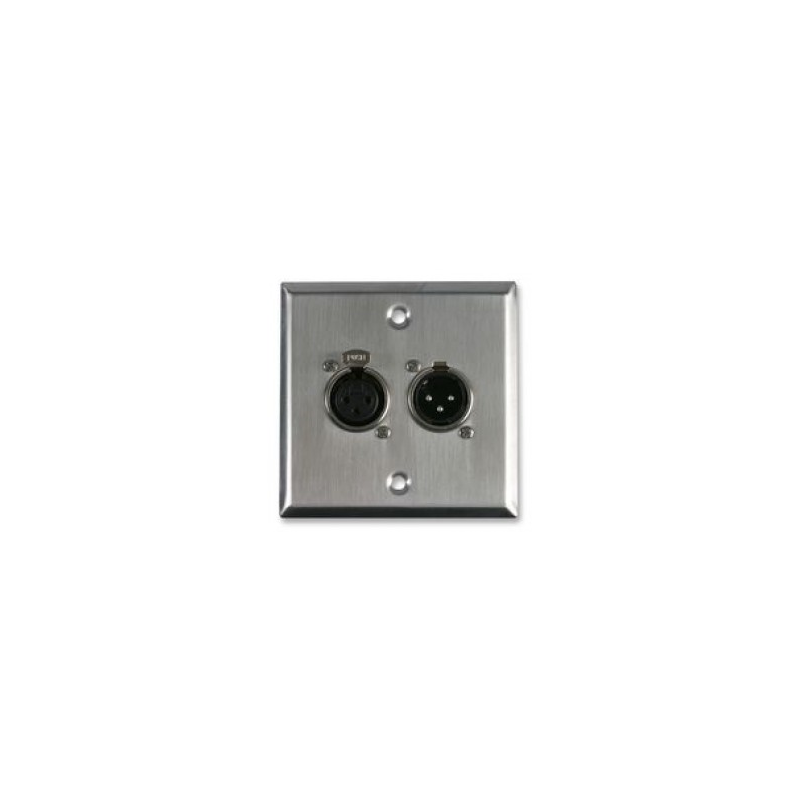 Metal Single Gang Xlr Plug And Socket Solder Wall Plate | EuroNetwork