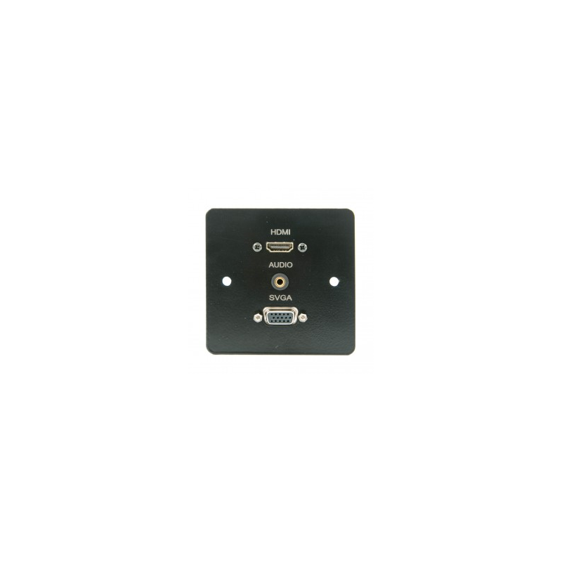 Hdmi, VGA 3.5Mm Audio Wall Plate Plug And Play Black Metal | EuroNetwork
