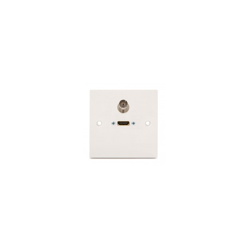 Single Gang Wall Plate Hdmi And Tv. Plug And Play | EuroNetwork