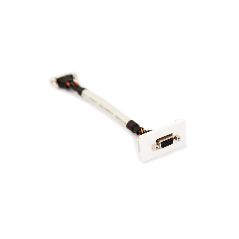 White VGA Euro Module. 15Cm F/F Lead. 25 X 50Mm. | EuroNetwork