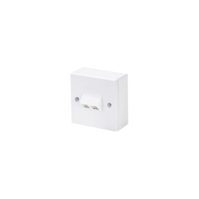 White Single Gang Twin Angled Rj45 Krone Wall Plate | EuroNetwork