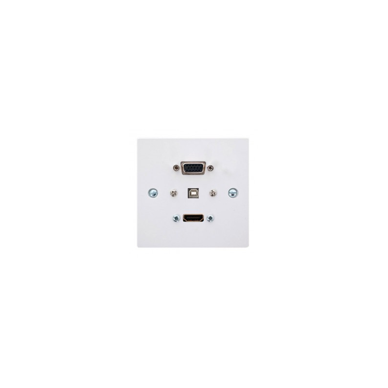 White Single Gang Hdmi, Vga, Usb B-A Coupler Wall Plate. | EuroNetwork