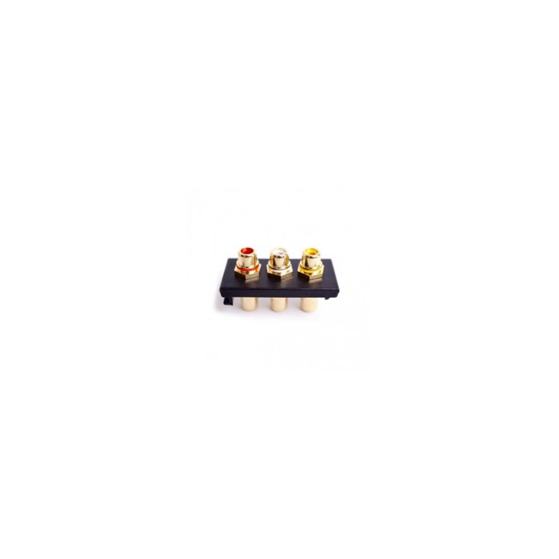 Black 3 Rca (Rwy) Coupler Euro Module. 25X50mm | EuroNetwork