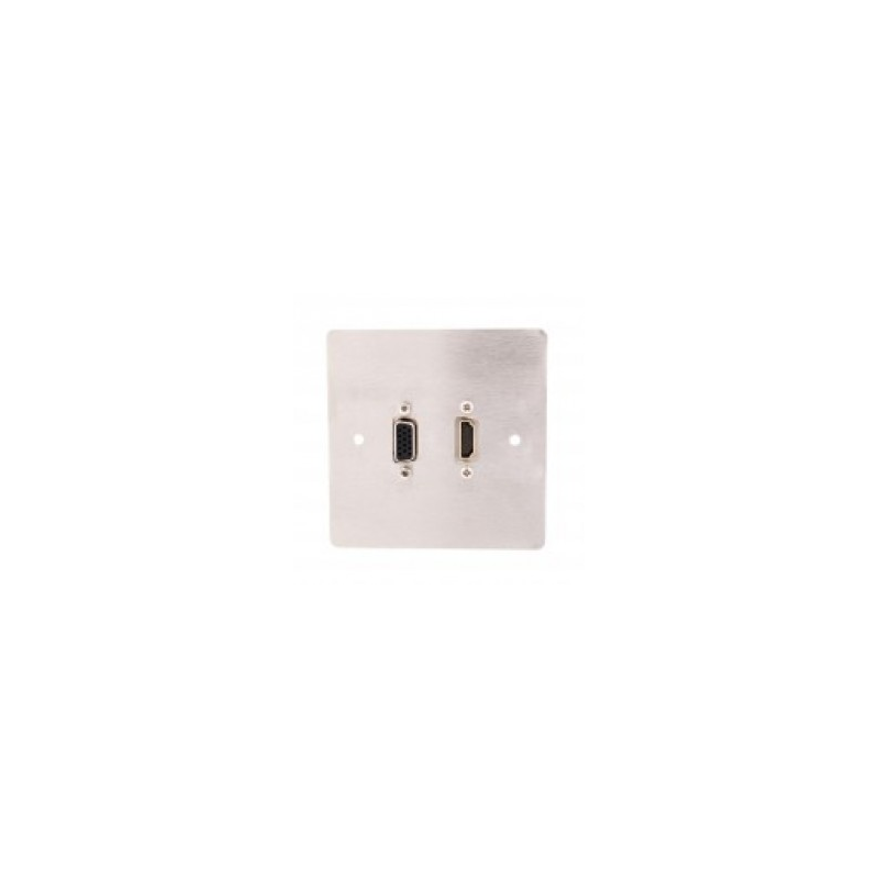 Metal Stainless Steel Single Gang Wall Plate Hdmi And Svga. Plug And ...