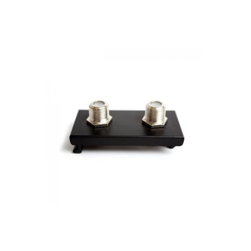 Black Twin Satellite F-Type Euro Module. 25 X 50Mm | EuroNetwork