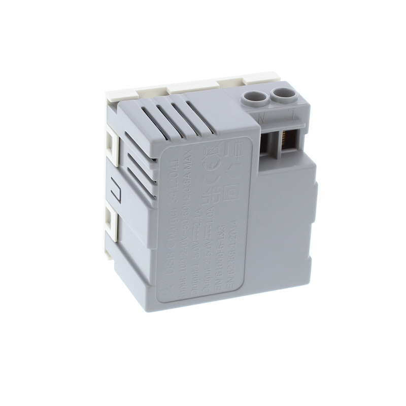 3.1 Amp USB A Twin Charger Euro Module White | EuroNetwork