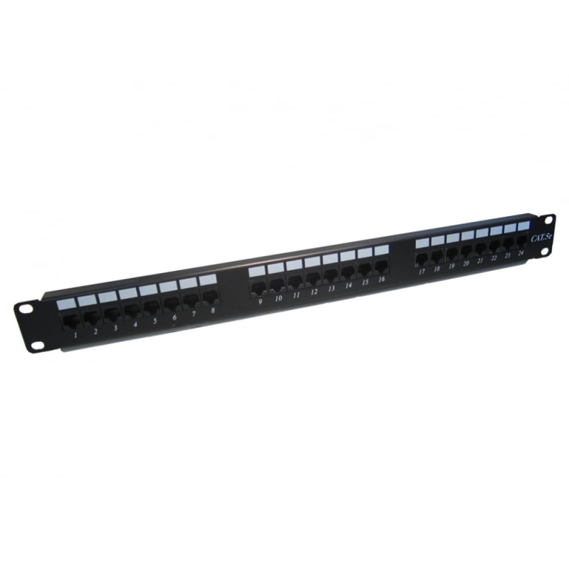 24 Port Cat5e Patch Panel 1U Rack Mountable | EuroNetwork