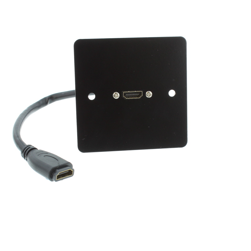 HDMI 2.1V 8K Black Metal Wall Plate. | EuroNetwork