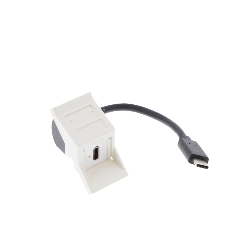 USB Type C 3.2 Angled White Euro Module (Gen 1) Female To Male ...