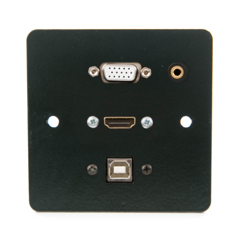 Single Gang Black Metal Wall Plate. Hdmi, Vga, Usb B And 3.5Mm ...