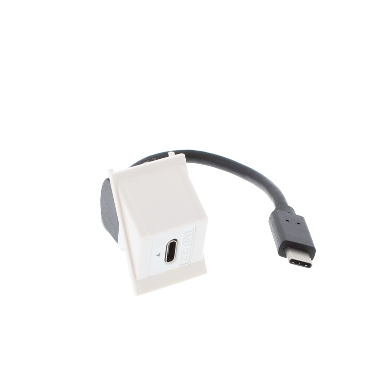 LJ6C USB Type C 3.2 Angled White Module Female To Male | EuroNetwork