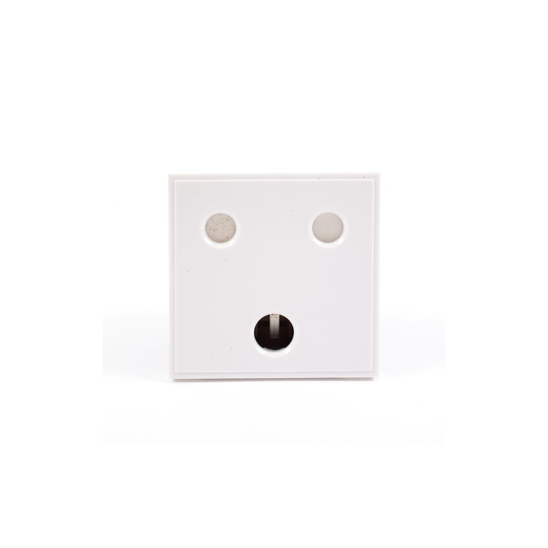 White 5 Amp Round Socket. Euro Module. | EuroNetwork