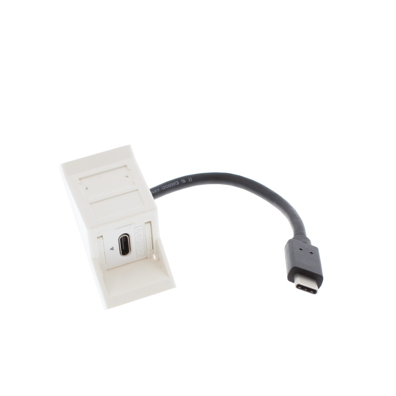 USB Type C 3.2 Angled White Euro Module (Gen 1) Female To Male ...