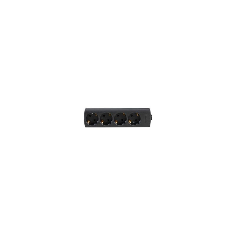 4 Gang European Extension Socket Black | EuroNetwork