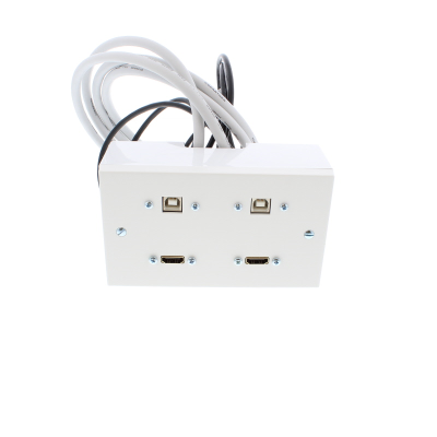5 Metre Twin HDMI And Twin USB B-B Wall Plate. Double Gang White ...