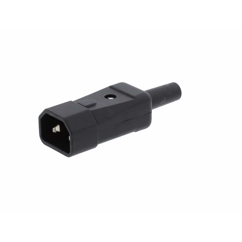 Black Rewireable C14 Iec Male. 10A 250V Ip20 | EuroNetwork
