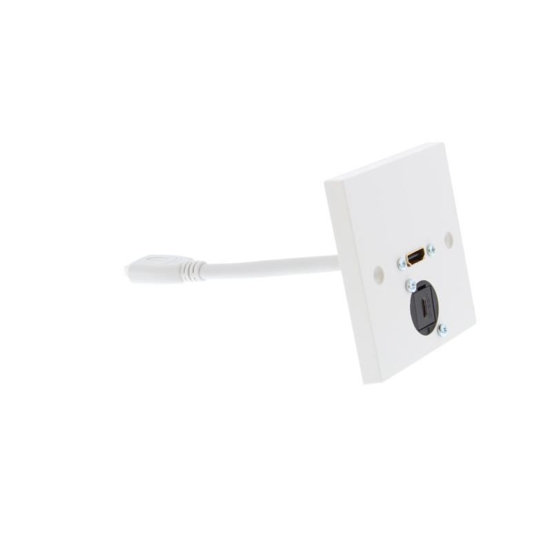 Hdmi And Usb C Single Gang Wall Plate. | EuroNetwork