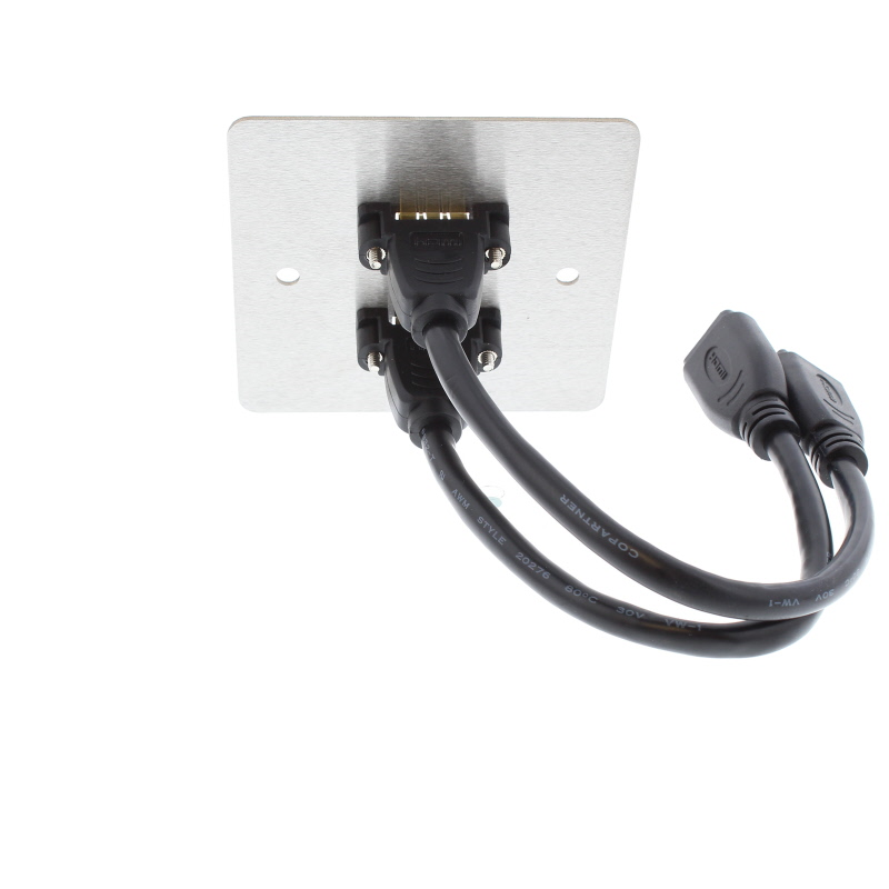 Twin HDMI 2.1V 8K Metal Wall Plate. | EuroNetwork