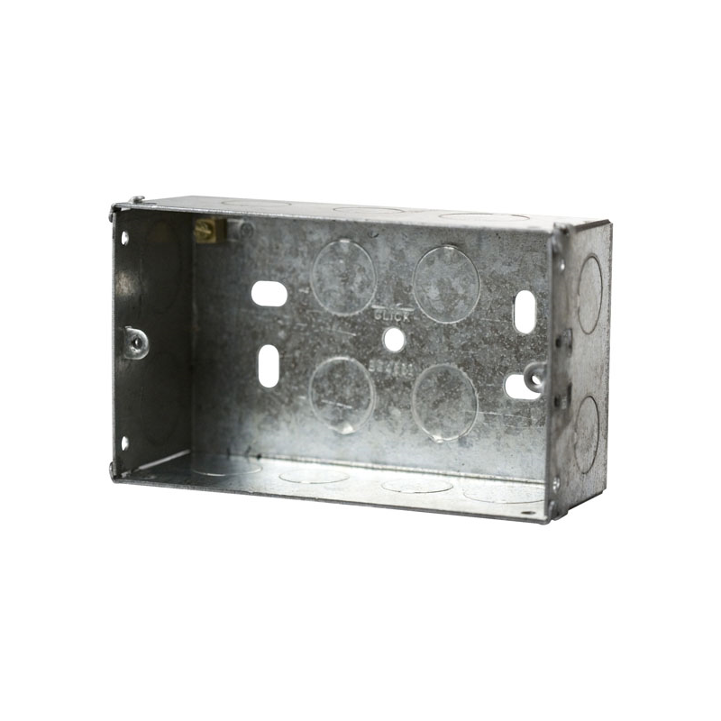 47Mm Deep Double Gang Metal Back Box | EuroNetwork