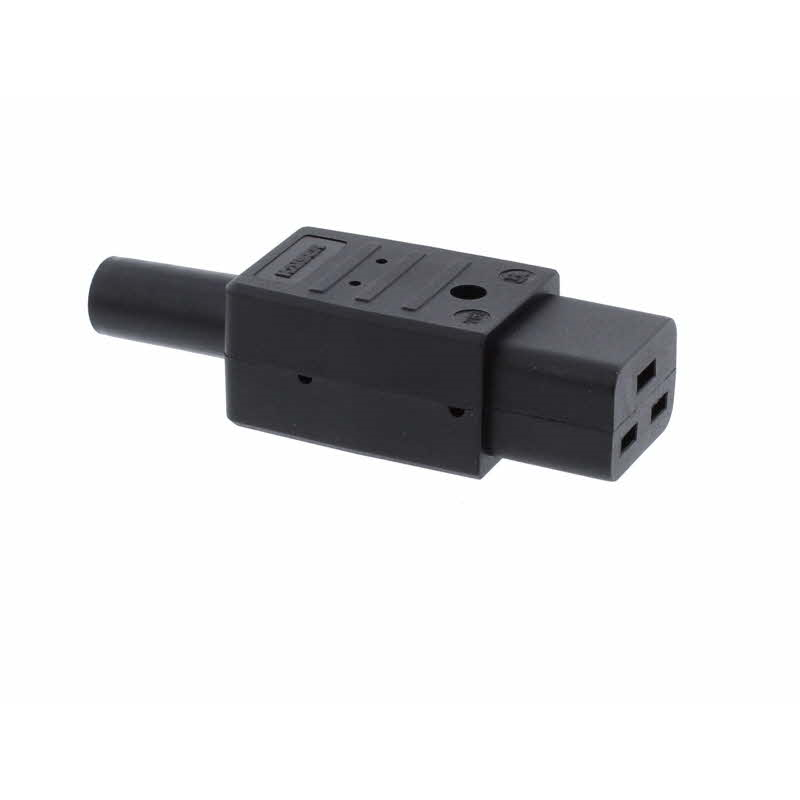 Black C19 Straight Rewireable Iec. 16A 250V Ip20 | EuroNetwork