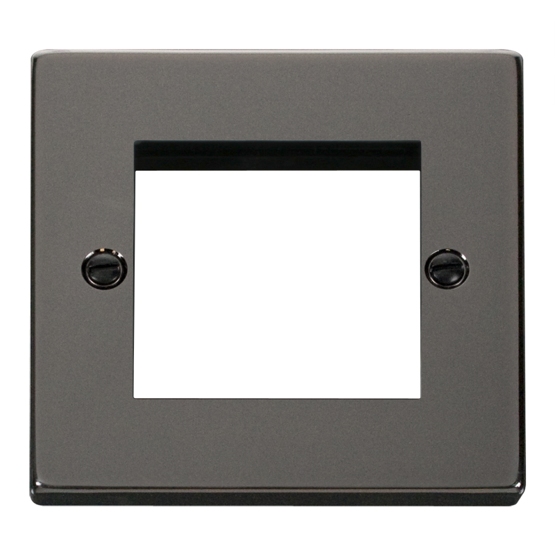 2 Gang Black Nickel Wall Plate Frame. 86X86mm | EuroNetwork