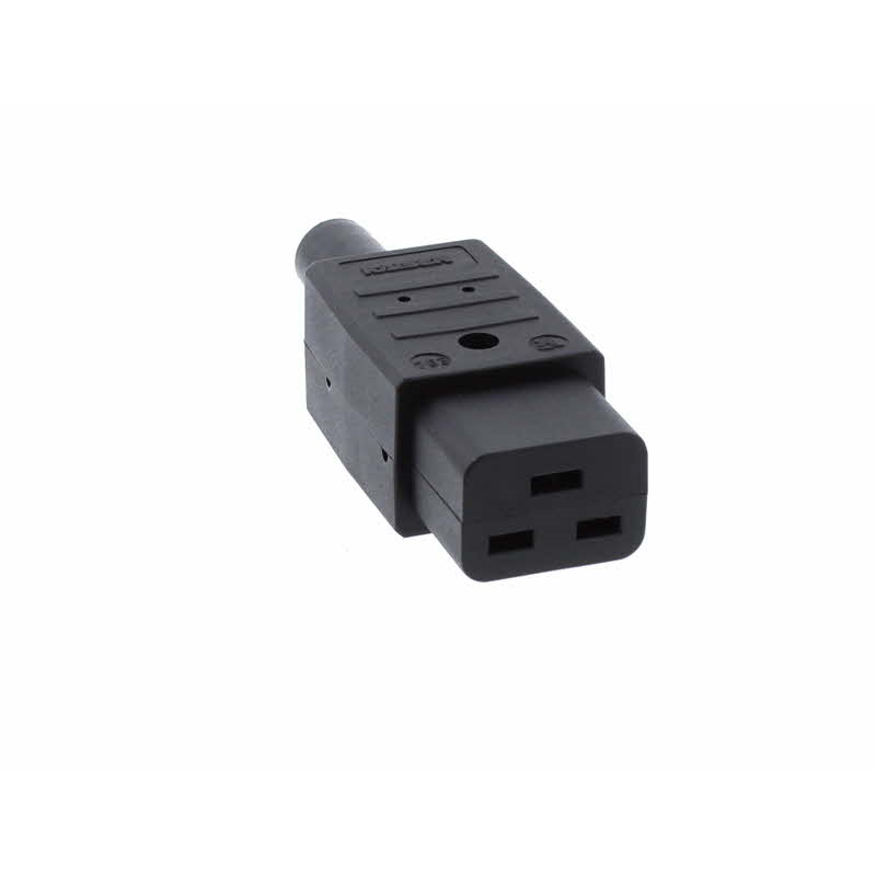 Black C19 Straight Rewireable Iec. 16A 250V Ip20 | EuroNetwork