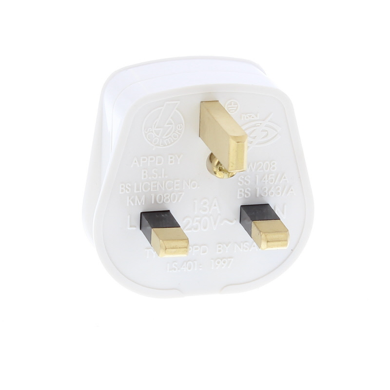 White 13 Amp Rewireable Uk Plug | EuroNetwork
