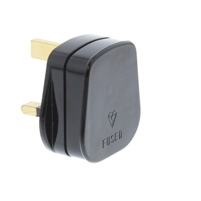 Black 13 Amp Rewireable Uk Plug | EuroNetwork