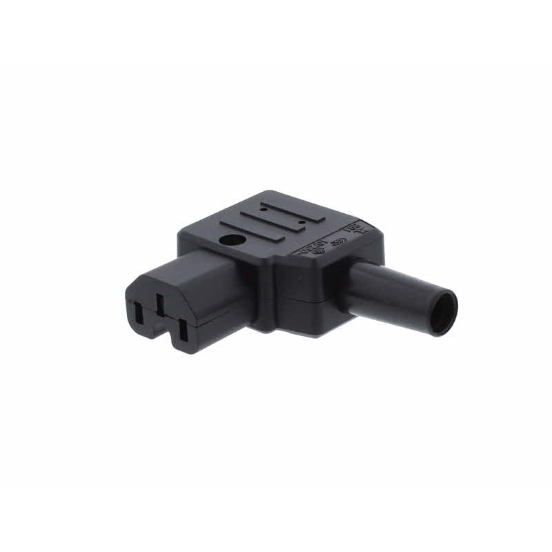 Black C15 Left Angle Rewirable Iec Plug. Hot Condidtion Ip20 | EuroNetwork