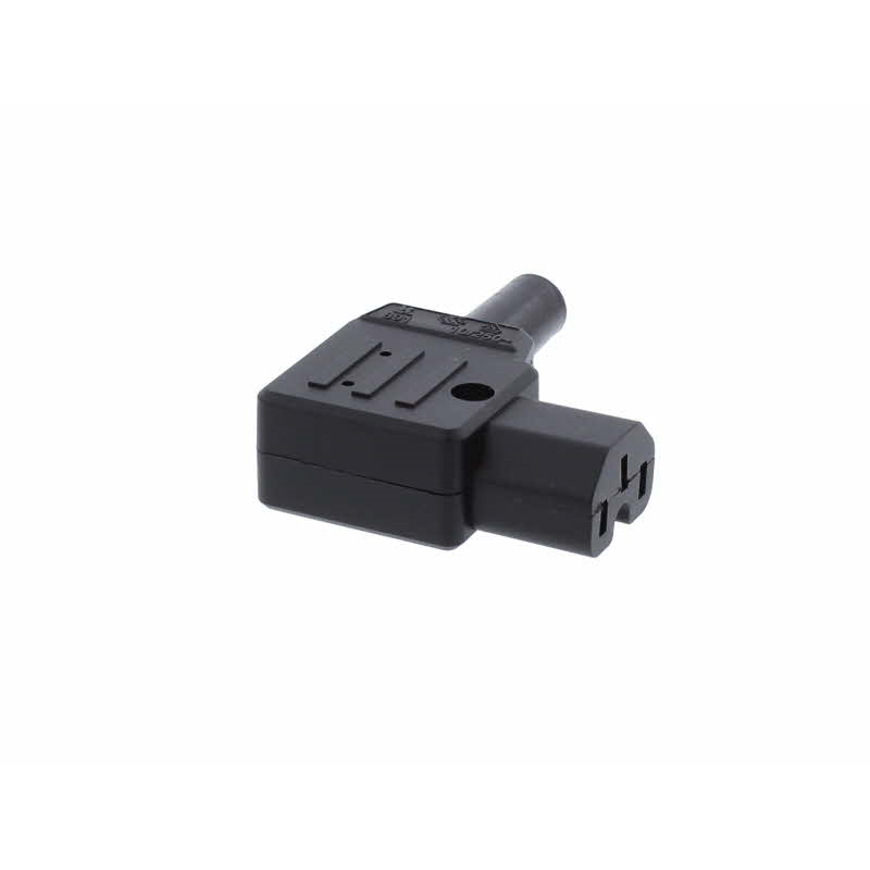 Black C15 Left Angle Rewirable Iec Plug. Hot Condidtion Ip20 | EuroNetwork