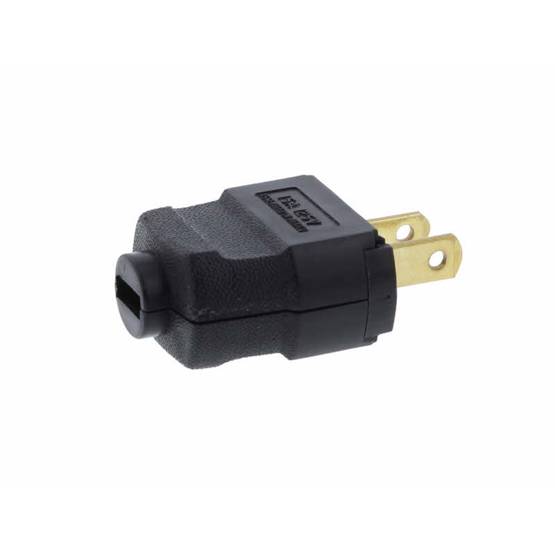 Black Usa 2 Pin Rewirable Plug. | EuroNetwork