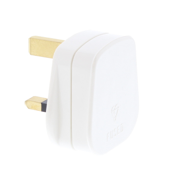 White 13 Amp Rewireable Uk Plug | EuroNetwork