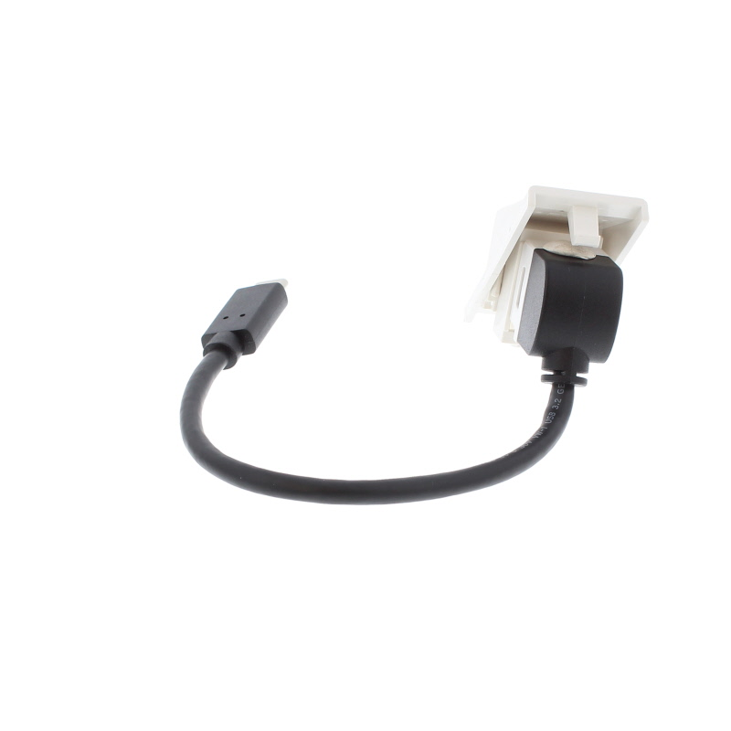 USB Type C 3.2 Angled White Euro Module (Gen 1) Female To Male ...