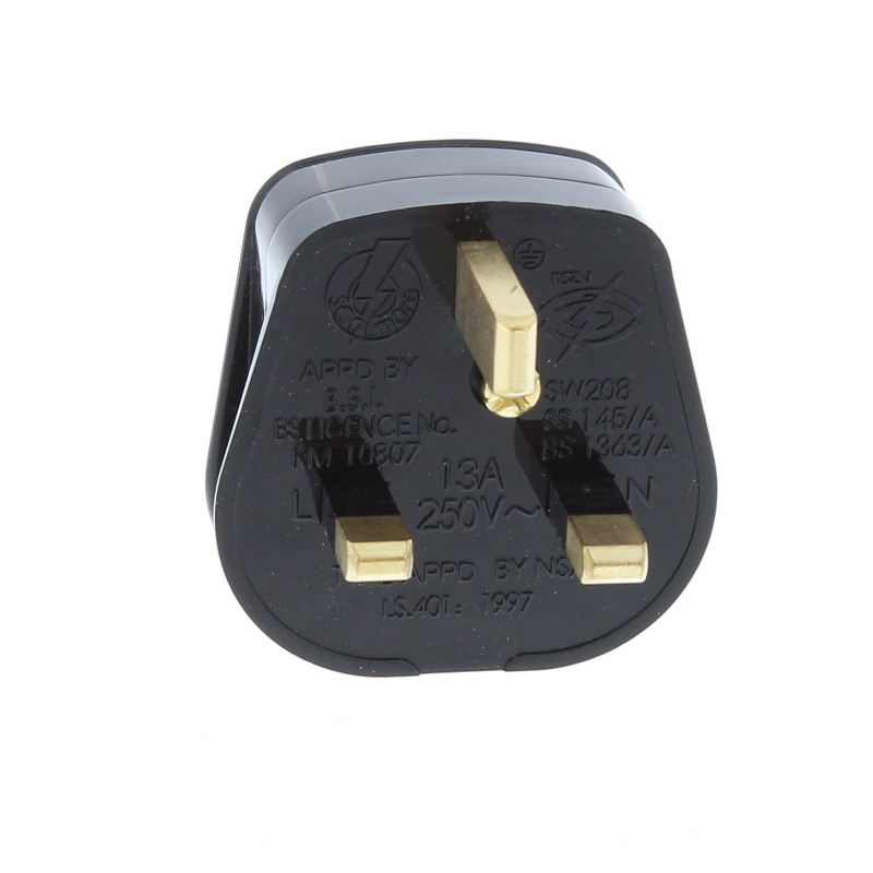 Black 13 Amp Rewireable Uk Plug | EuroNetwork