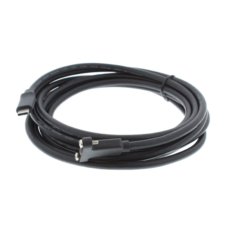 USB C 3.1 Panel Mount Cable. 3 Metre. 5G, 3A, Female To Male | EuroNetwork