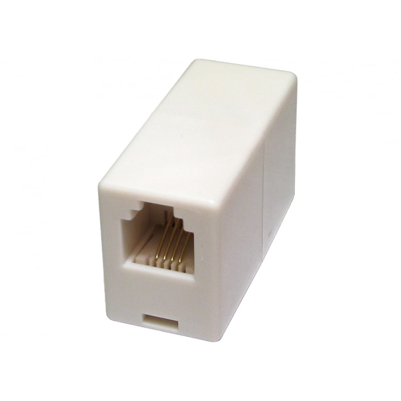 Rj11 Straight Coupler (6P4c) - White | EuroNetwork