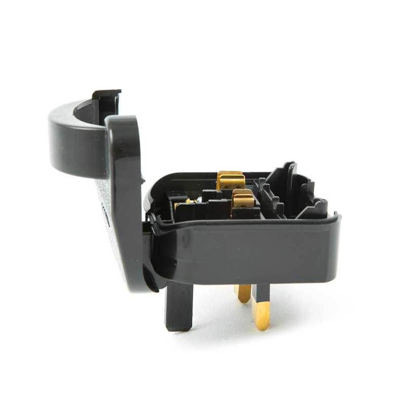 Non-Earth European Schuko To Uk Converter Plug Black 13 Amp (Scp ...