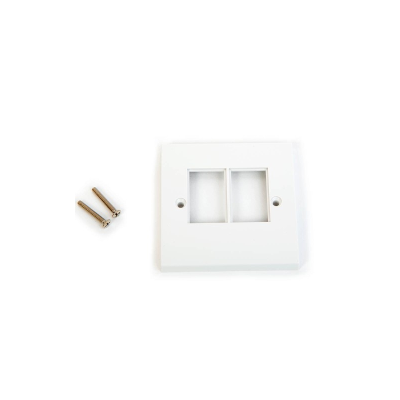 White Lj6c Single Gang Wall Plate. 2 Euro Module | EuroNetwork
