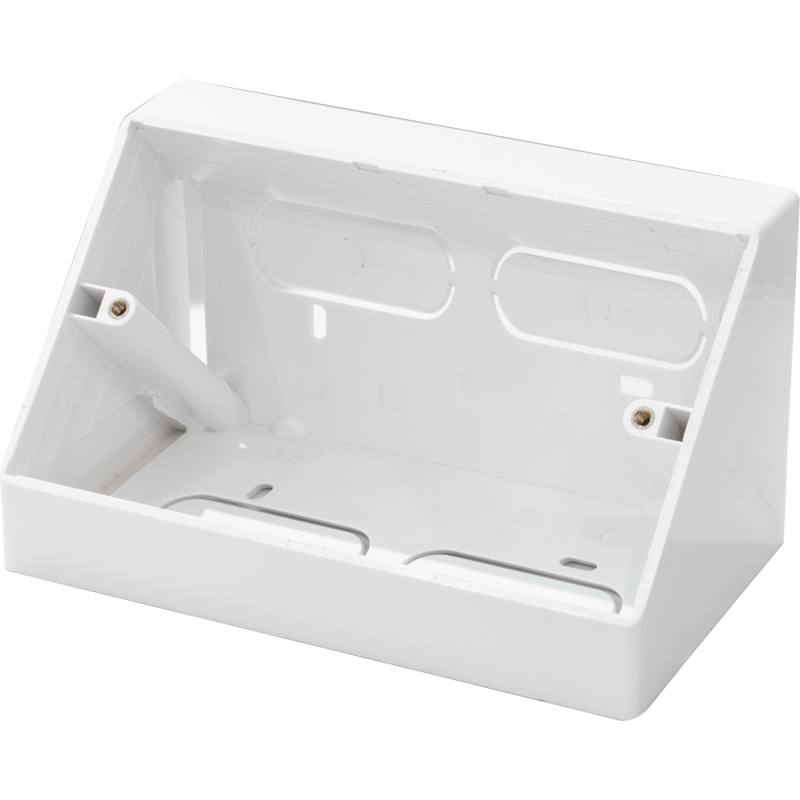 White Double Gang Angled Back Box | EuroNetwork
