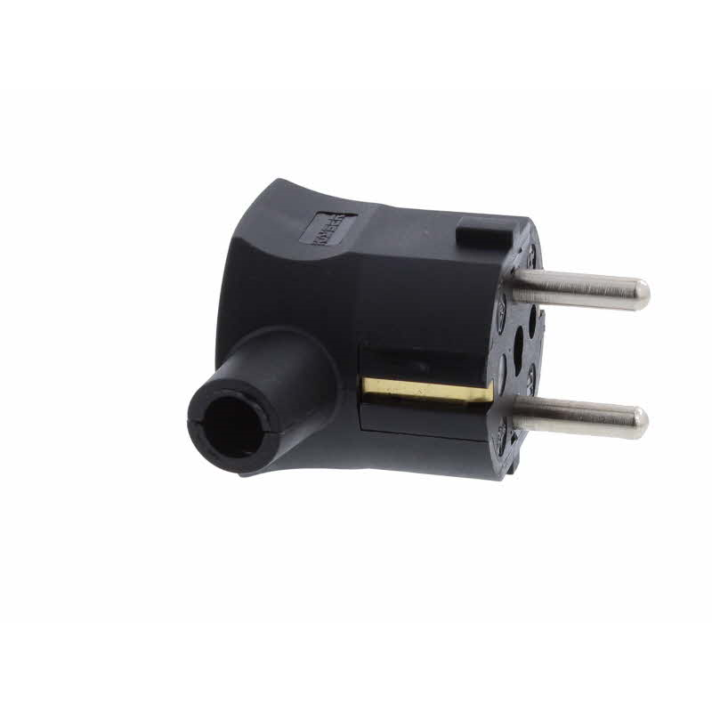 Black Schuko Rewirable Plug. Right Angle 1.5Mmsq | EuroNetwork