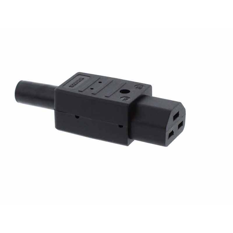 Black C21 Straight Rewireable Iec. 16A 250V Ip20 | EuroNetwork