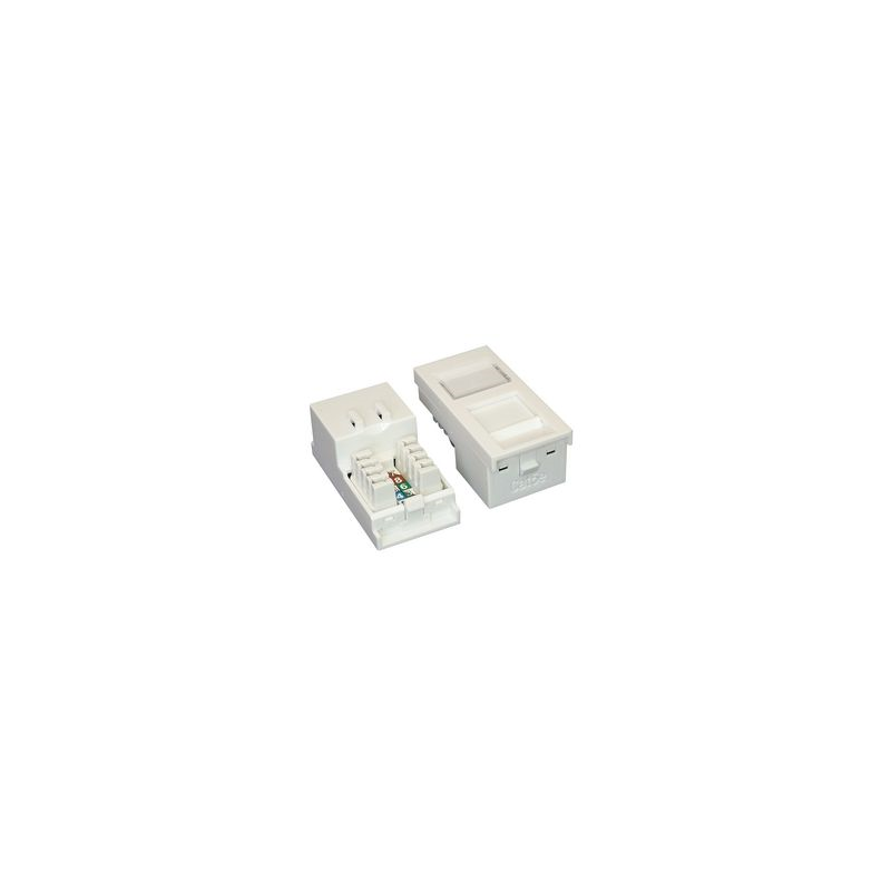 White Cat5e Euro Module. 25X50mm | EuroNetwork