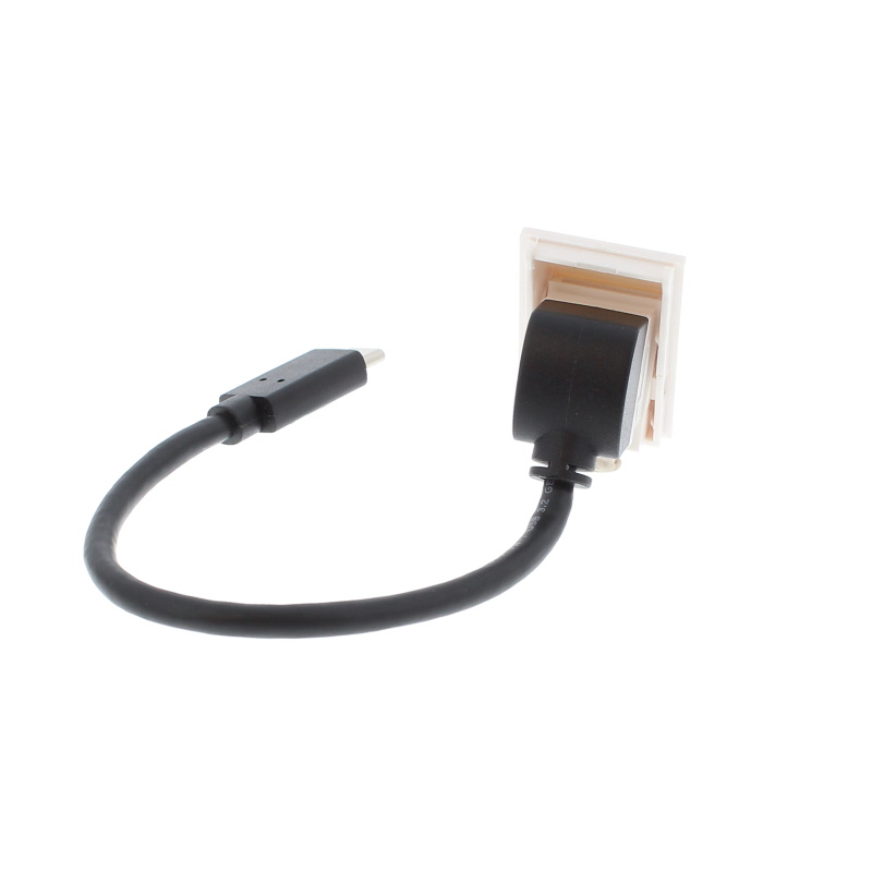 LJ6C USB Type C 3.2 Angled White Module Female To Male | EuroNetwork