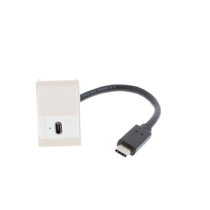 LJ6C USB Type C 3.2 Angled White Module Female To Male | EuroNetwork