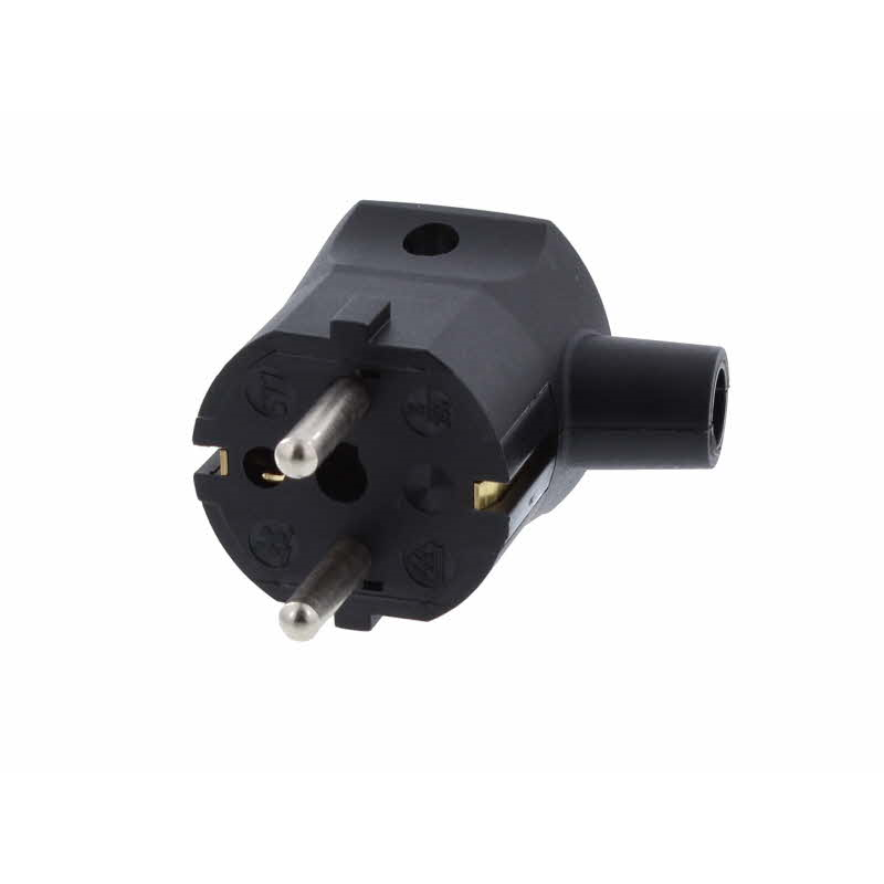 Black Schuko Rewirable Plug. Right Angle 1Mmsq | EuroNetwork