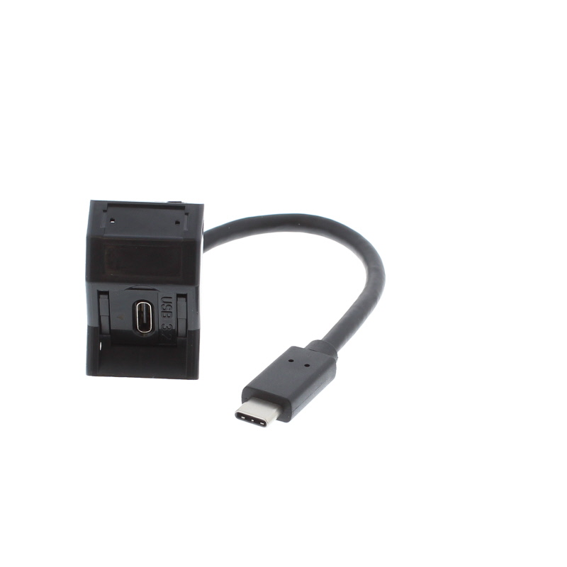 LJ6C USB Type C 3.2 Angled Black Module Female To Male | EuroNetwork